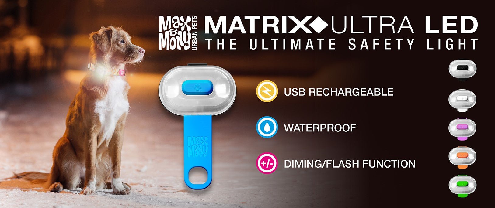 Max & Molly Ultra Matrix LED Licht für Hunde bringt Sichtbarkeit und S ...